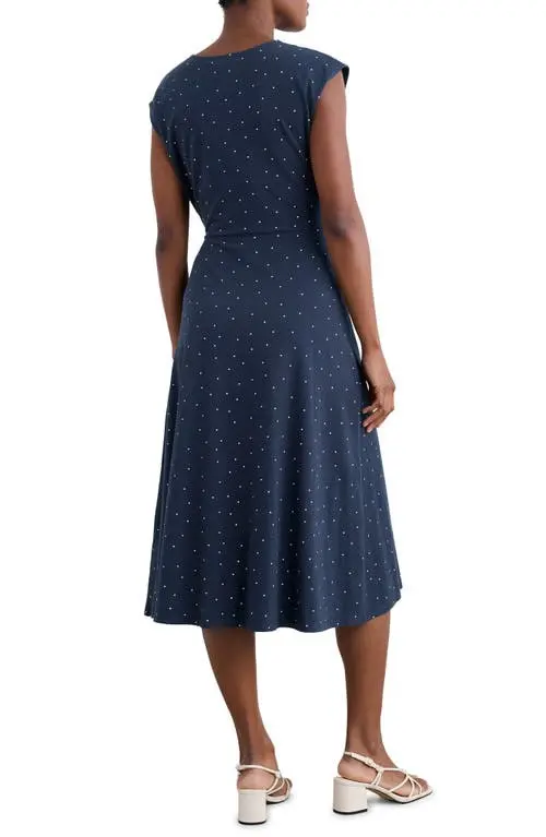 Seasalt Cornwall Fettling Tie Waist Jersey Midi Dress - Dotty Speckle  Maritime | Editorialist