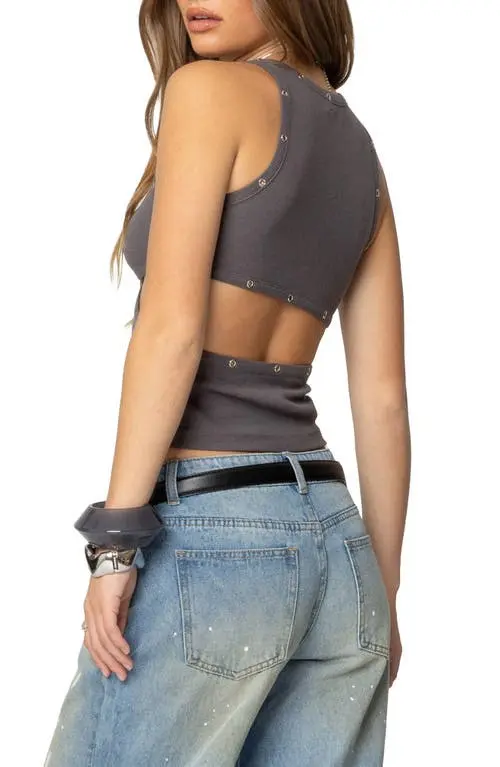 EDIKTED Imogen Grommet Accent Cotton Tank Top
