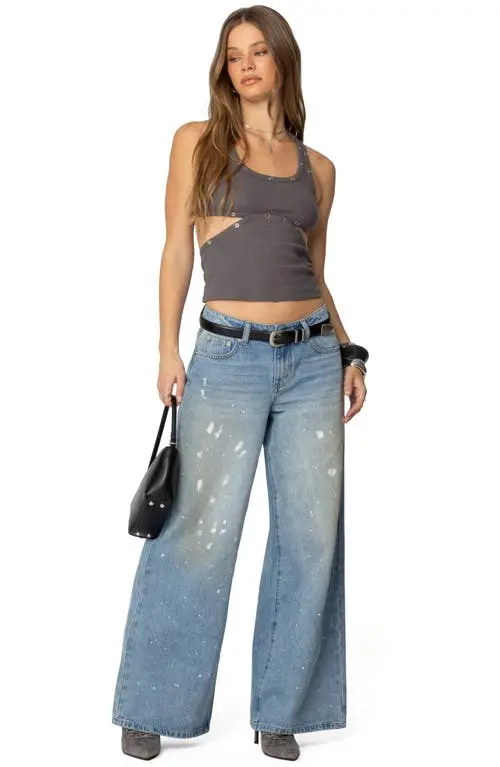EDIKTED Imogen Grommet Accent Cotton Tank Top