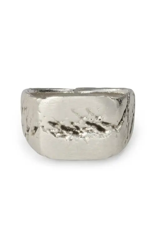 EX-A STUDIO Cracked Signet Ring - Sterling Silver
