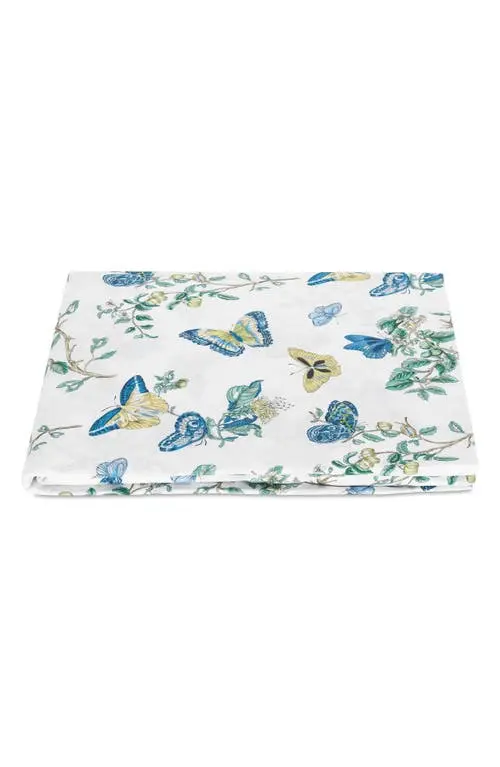 MATOUK Baudin Butterfly 500 Thread Count Fitted Sheet - Prussian Blue