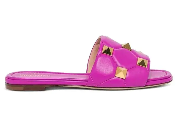Valentino Garavani Roman Stud Flat Sandals - Radiant Orchid