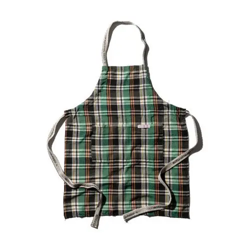 PUEBCO Recycle Cotton Check Apron - Green