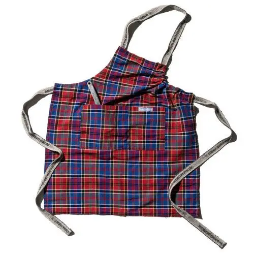 PUEBCO Recycle Cotton Check Apron - Red X Blue