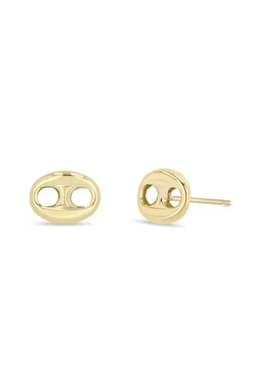 Zoe Chicco 14k Gold Mariner Link Stud Earrings - 14k Yellow Gold
