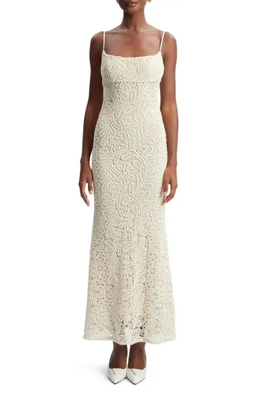 Bardot Adoni Fan Lace Slipdress - Light Beige