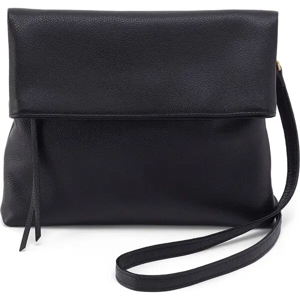 Hobo Draft Leather Crossbody Bag - Black