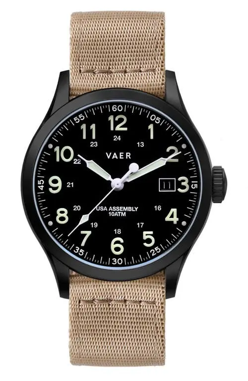 VAER C5 Tactical Field Solar Watch - Black
