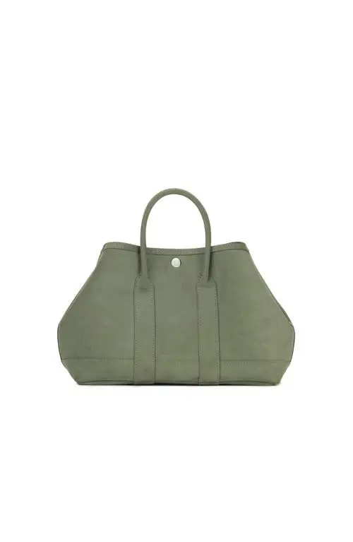EZRA ARTHUR Audrey American Steer Leather Top Handle Bag - Moss