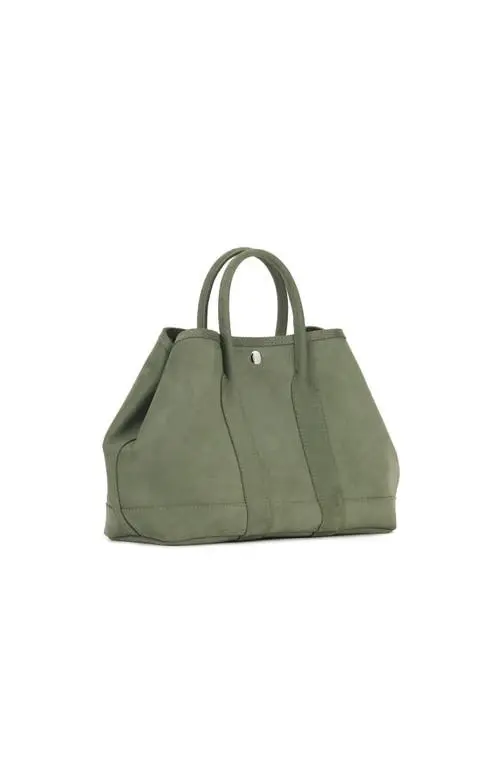 EZRA ARTHUR Audrey American Steer Leather Top Handle Bag - Moss