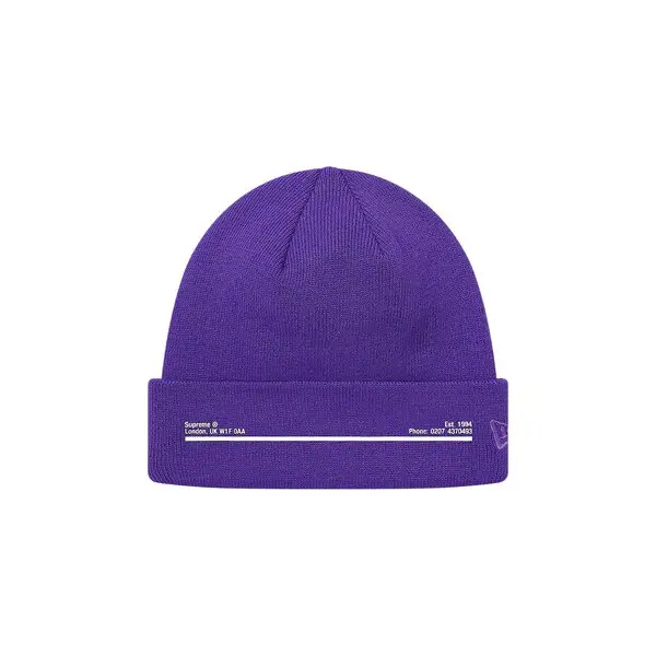 Supreme X New Era Shop Beanie - Purple