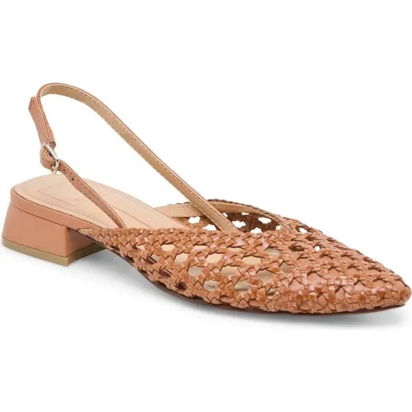 Dolce Vita Birdie Slingback Flats - Cafe Woven Leather