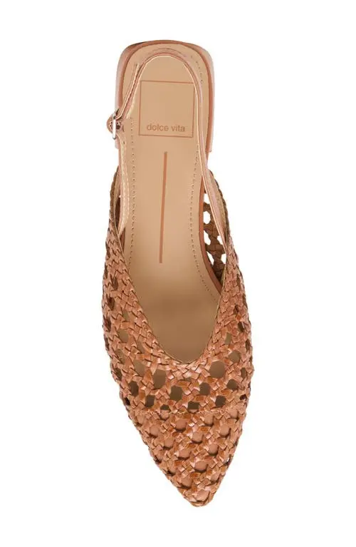 Dolce Vita Birdie Slingback Flats - Cafe Woven Leather