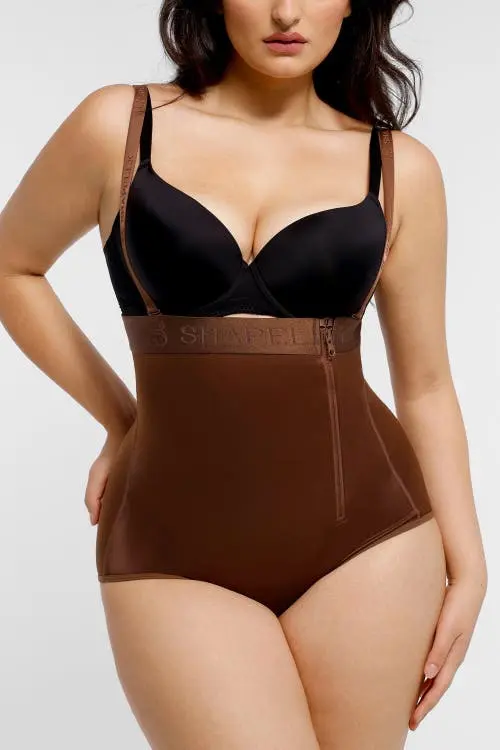 SHAPELLX Butt-lifting High Waist Panty - Chocolate