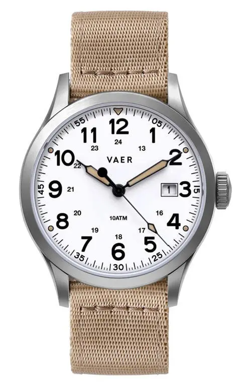 VAER Field Strap Watch - White