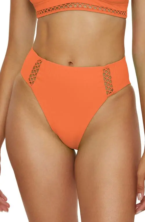 BECCA® By Rebecca Virtue Modern Edge High Waist Bikini Bottom - Coral Rose