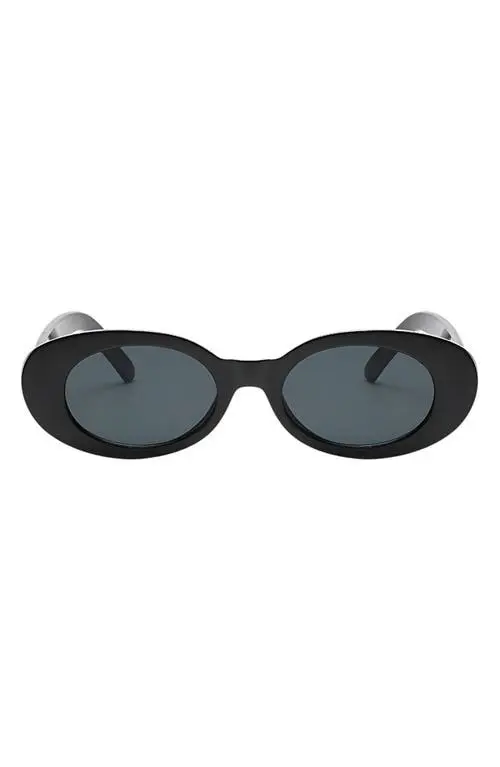 FIFTH & NINTH Vivi Polarized Oval Sunglasses - Black/ Black