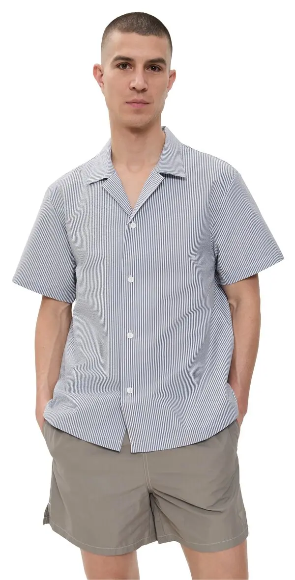 BOSS Velvetfish Beach Shirt - Navy