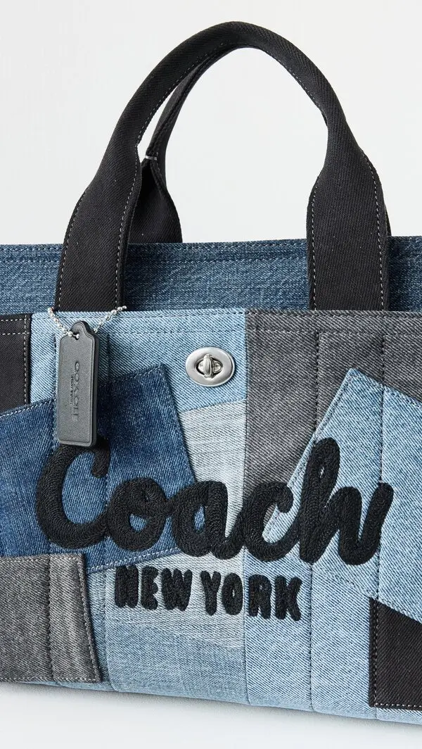COACH Denim Patchwork Cargo Tote