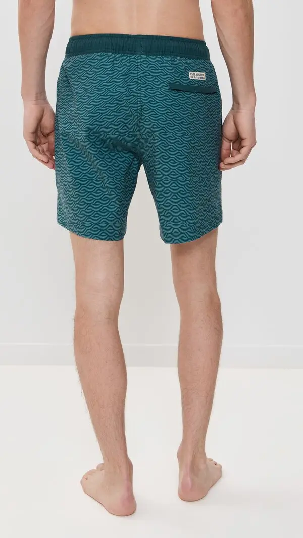 FAIR HARBOR Bayberry Swim Trunks - Green Waves