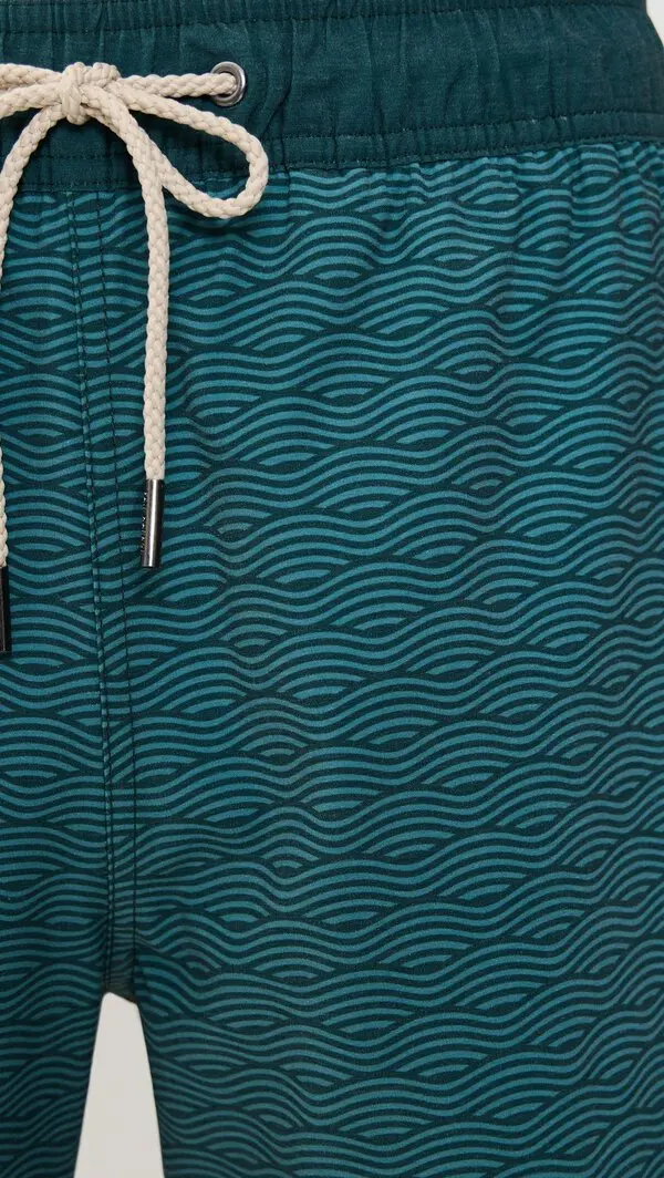FAIR HARBOR Bayberry Swim Trunks - Green Waves