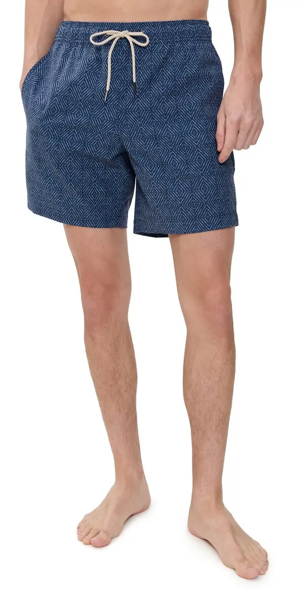 FAIR HARBOR Bayberry Swim Trunks - Navy Shibori