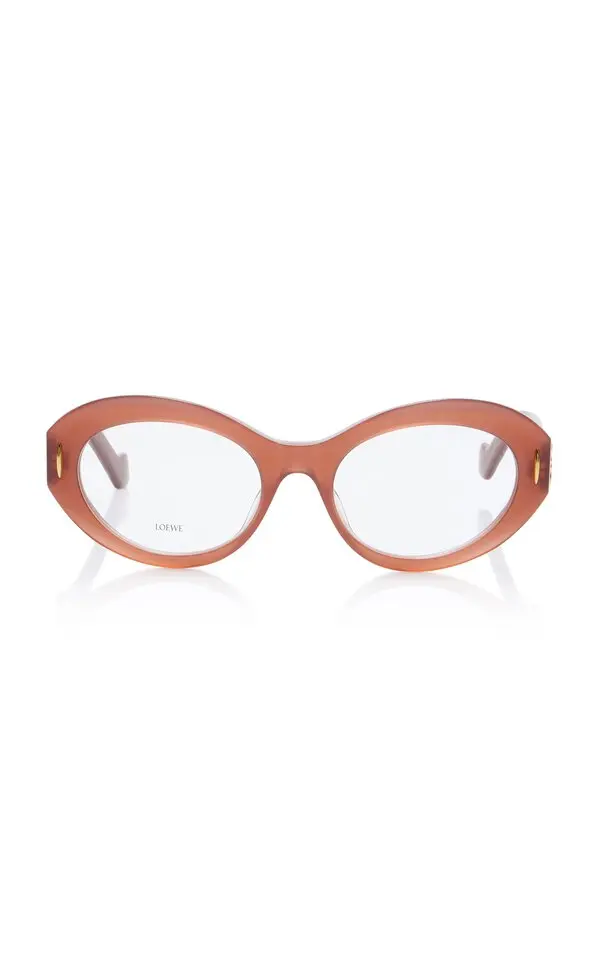 Loewe Anagram Round-frame Acetate Glasses - Pink