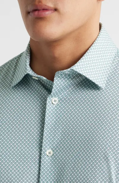 Bugatchi James Ooohcotton® Geometric Print Button-up Shirt - Mint
