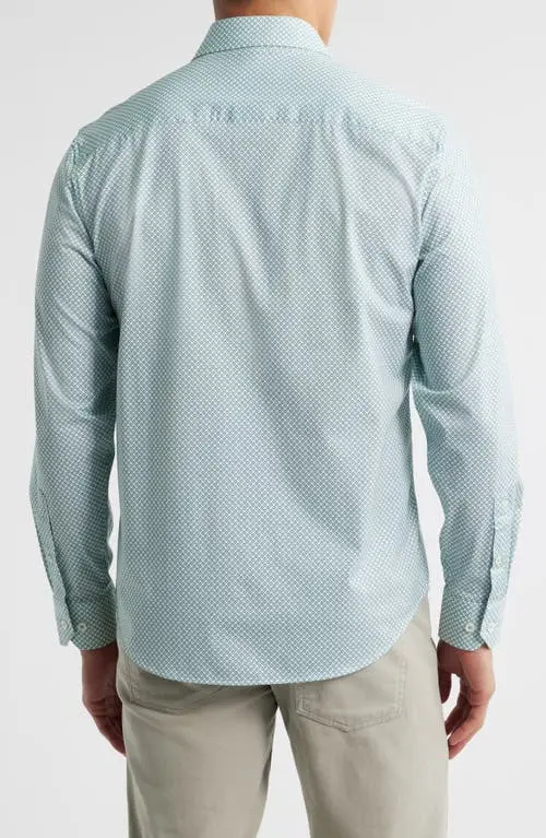 Bugatchi James Ooohcotton® Geometric Print Button-up Shirt - Mint