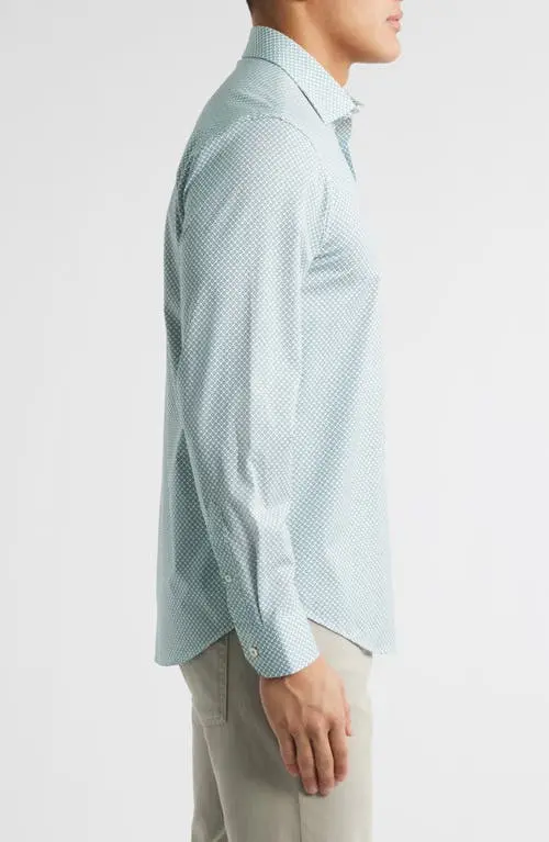 Bugatchi James Ooohcotton® Geometric Print Button-up Shirt - Mint
