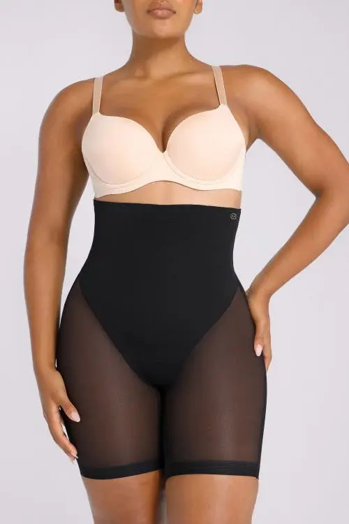 SHAPELLX High Waist Butt Lifting Shapewear Shorts - Black