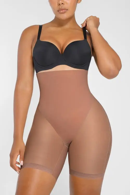 SHAPELLX High Waist Butt Lifting Shapewear Shorts - Sienna Brown