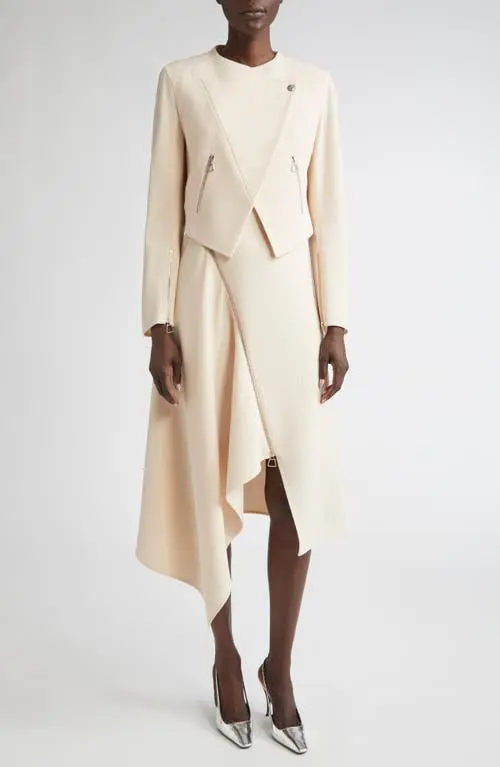 Akris Asymmetric Wool Dress - Seashell