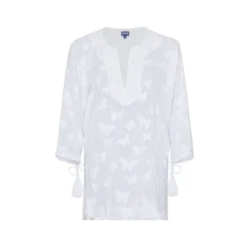 Vilebrequin Disco Butterflies Embroidered Viscose Dress