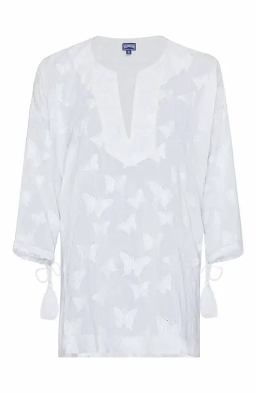 Vilebrequin Disco Butterflies Embroidered Viscose Dress