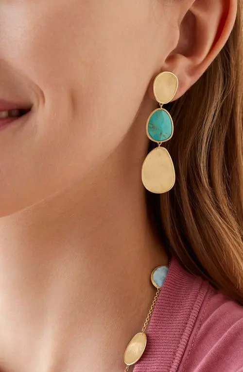 Marco Bicego Lunaria Turquoise Triple Drop Earrings