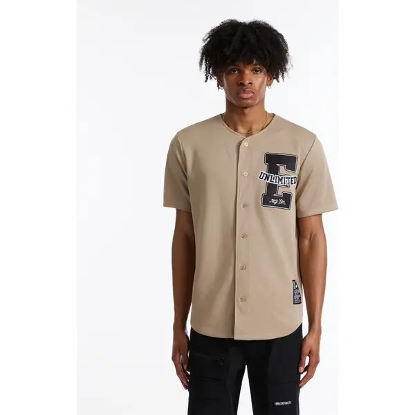 ECKO UNLTD. The Dinger Button Front Top - Taupe
