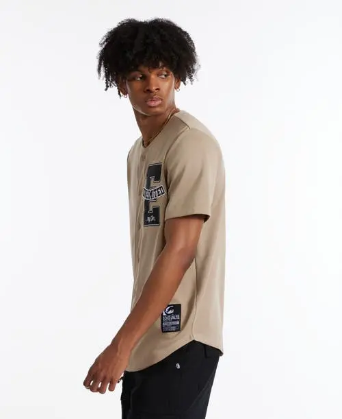 ECKO UNLTD. The Dinger Button Front Top - Taupe