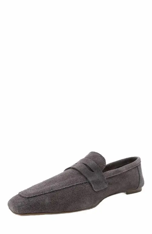 FOREVER & ALWAYS SHOES Morne Nappa Leather Loafers - Grey Suede Leather
