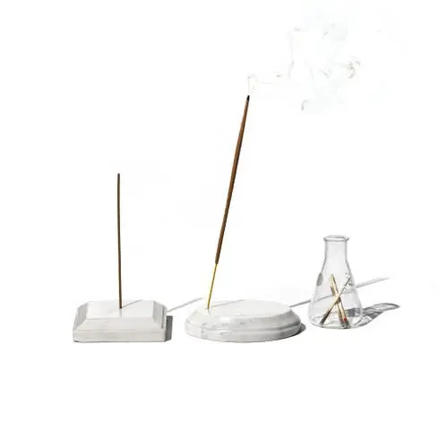PUEBCO Marble Incense Holder - White Oval