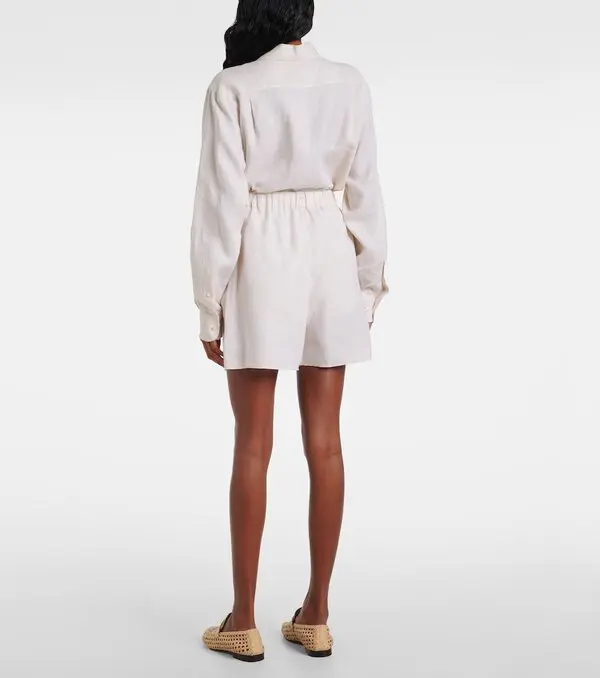 Loro Piana Angelo Linen Bermuda Shorts - White