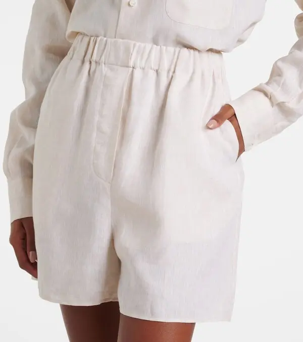 Loro Piana Angelo Linen Bermuda Shorts - White
