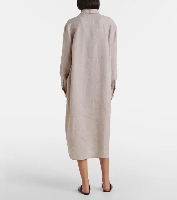 Loro Piana Linen Shirt Dress - Beige
