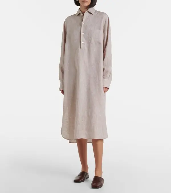 Loro Piana Linen Shirt Dress - Beige