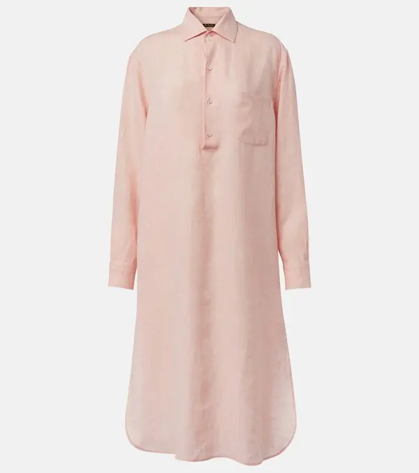 Loro Piana Linen Shirt Dress - Pink