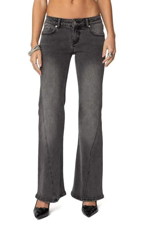 EDIKTED Colton Stretch Bootcut Jeans - Black-washed