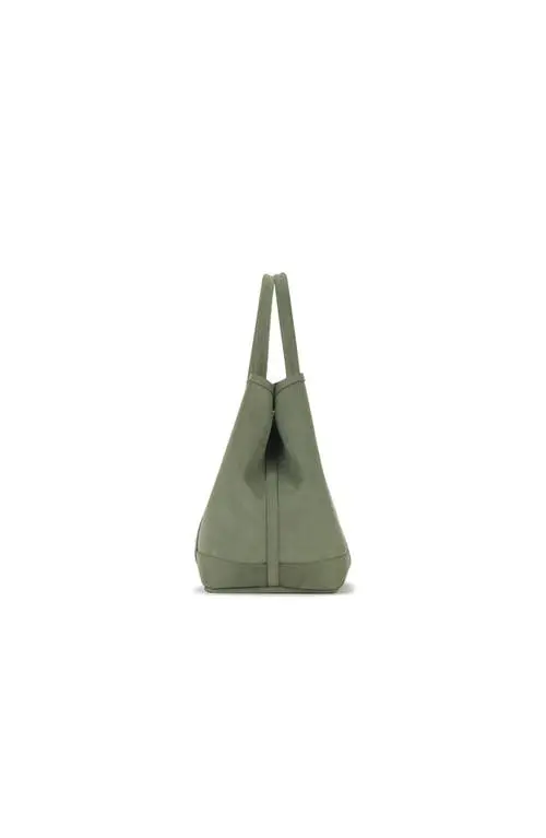 EZRA ARTHUR Audrey Velvet Leather Tote Bag - Moss