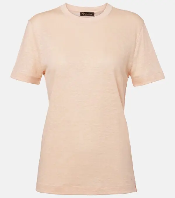 Loro Piana Linen Crewneck T-shirt - Orange