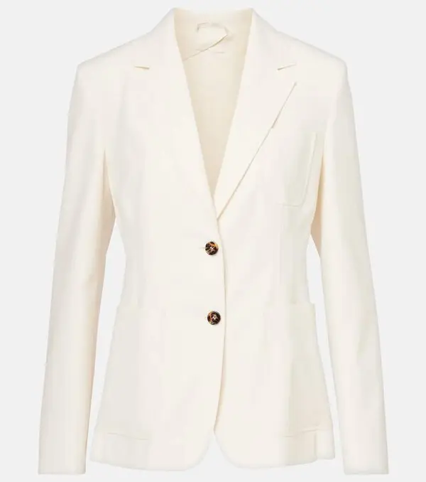 Max Mara Single-breasted Cotton Blazer - White