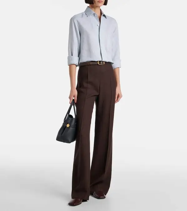 Loro Piana Timi Flared Linen Pants